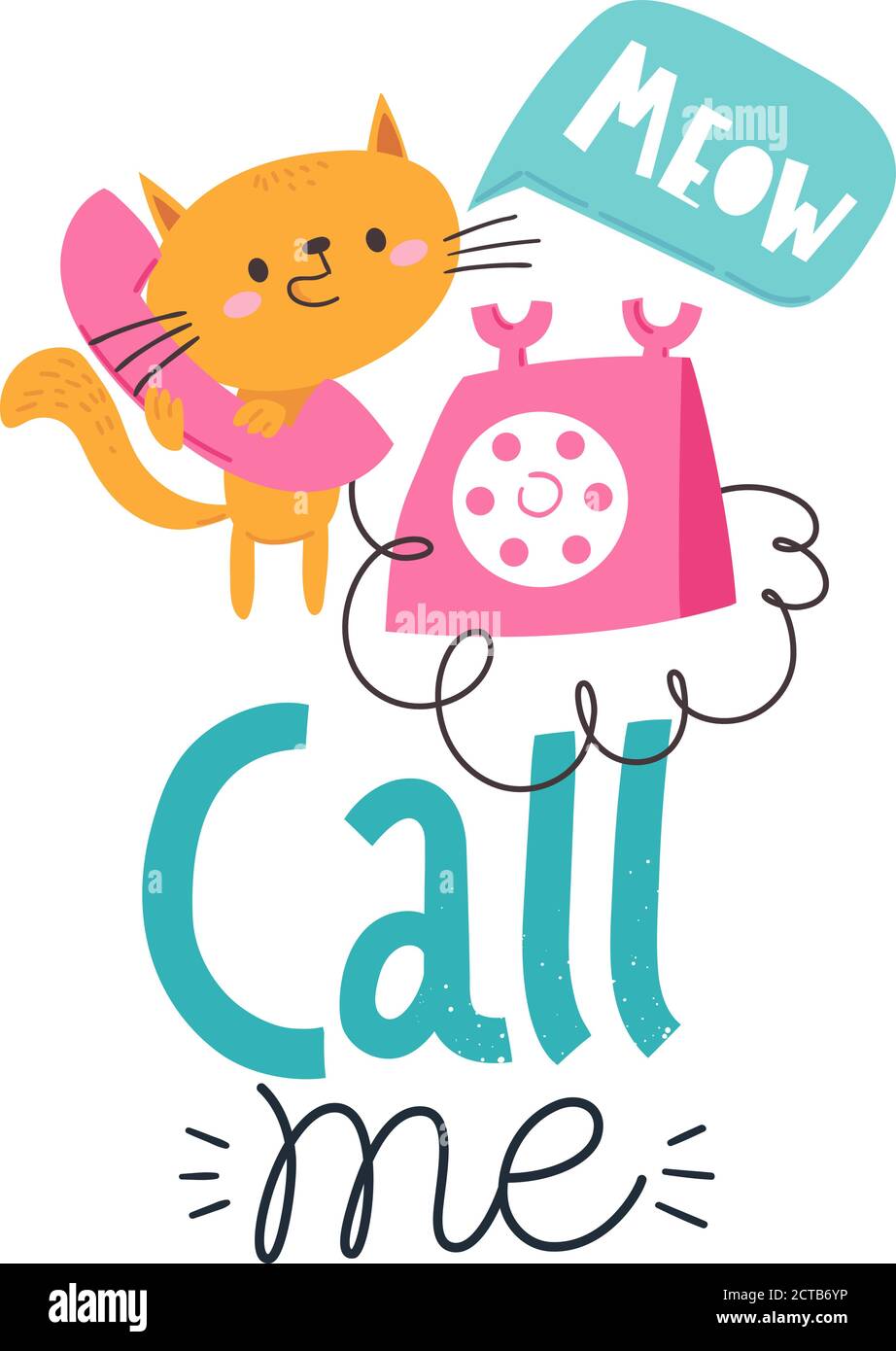 Kitten phone Stock Vector Images - Alamy