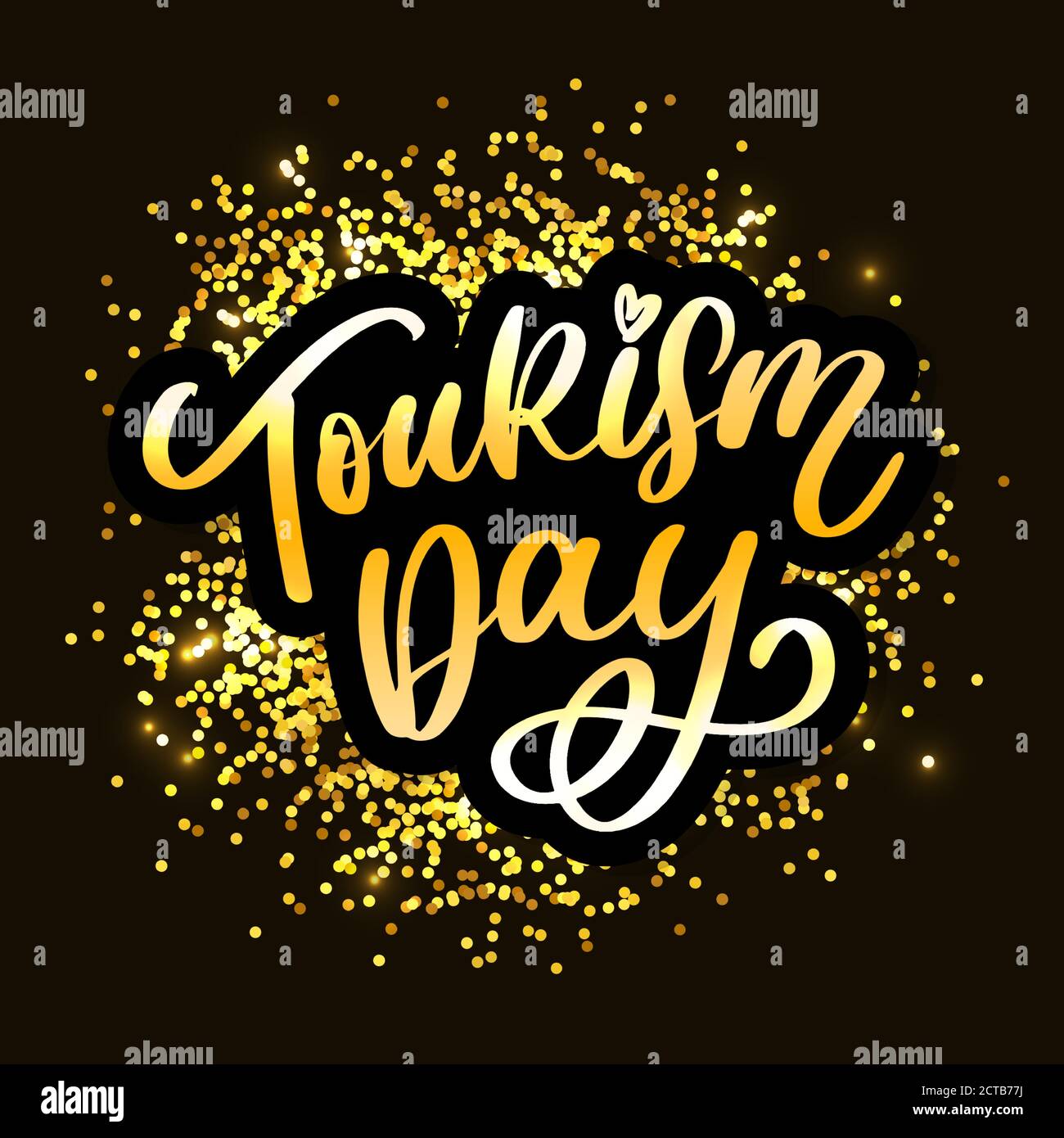 World tourism day hand lettering on white background. Vector ...