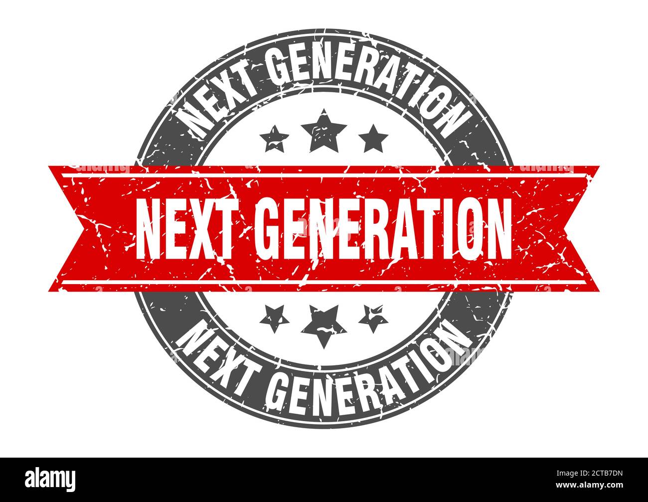 next generation round stamp with ribbon. sign. label Stock Vector Image ...