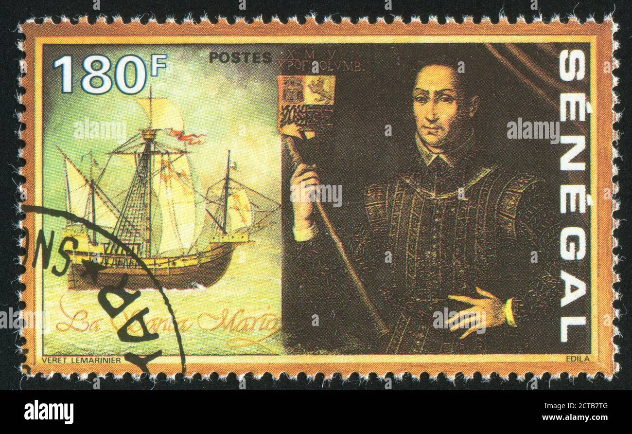SENEGAL - CIRCA 1991: stamp printed by Senegal, shows Santa Maria ...