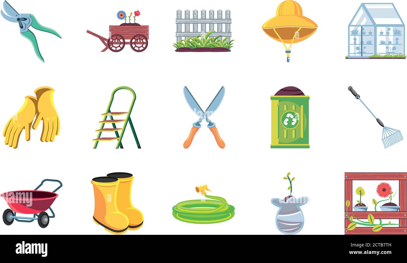 garden detailed style set of icons design, Gardening planting and ...