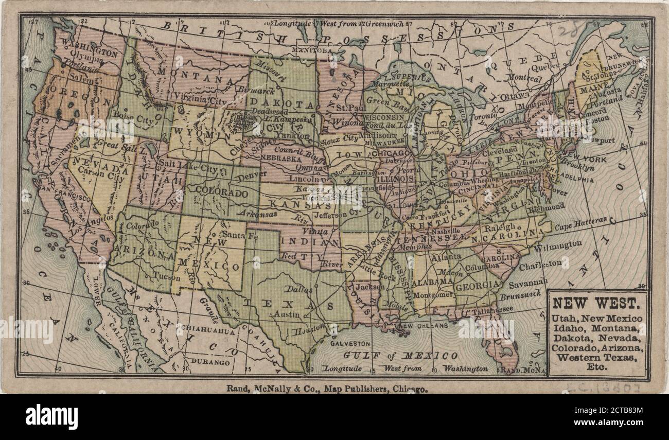 New West, cartographic, Maps, 1880 Stock Photo - Alamy
