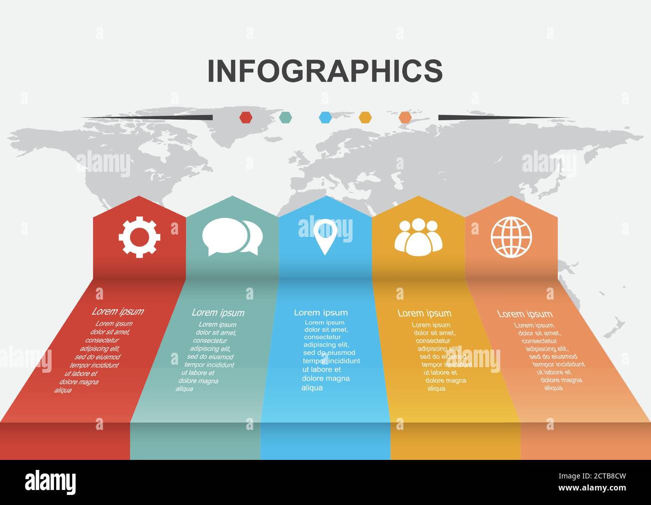 Infographic design template with perspective arrows, stock vector Stock ...