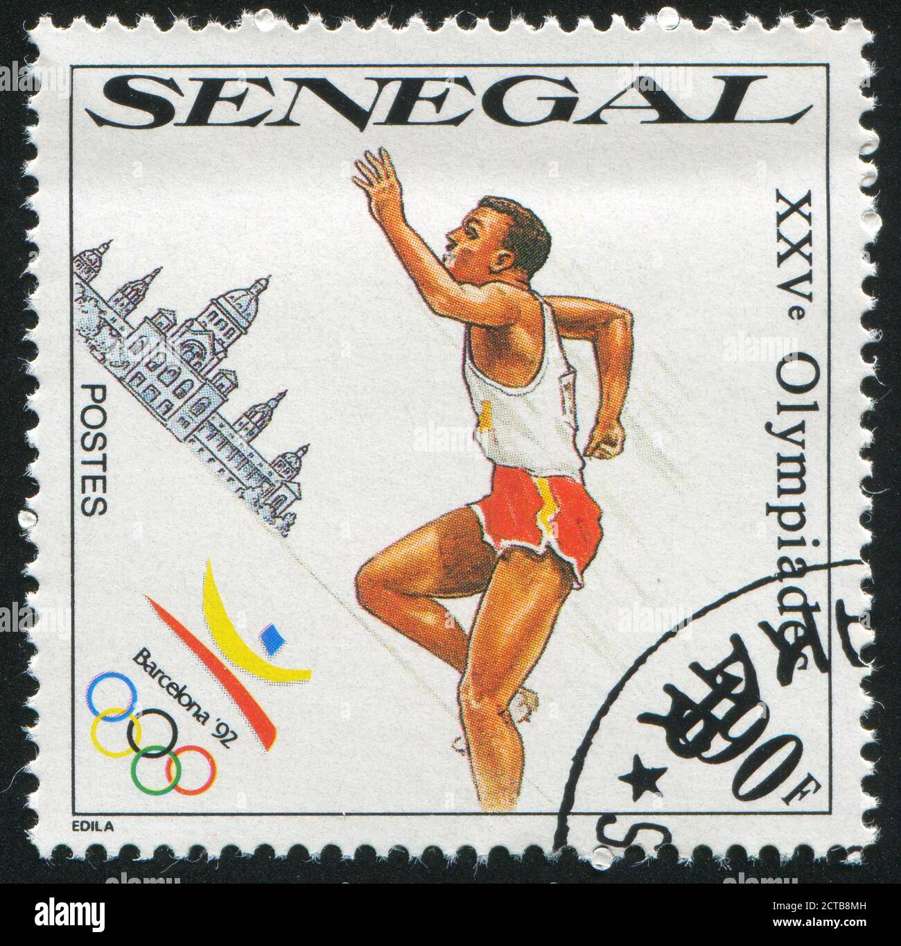SENEGAL - CIRCA 1990: stamp printed by Senegal, shows Running, circa ...