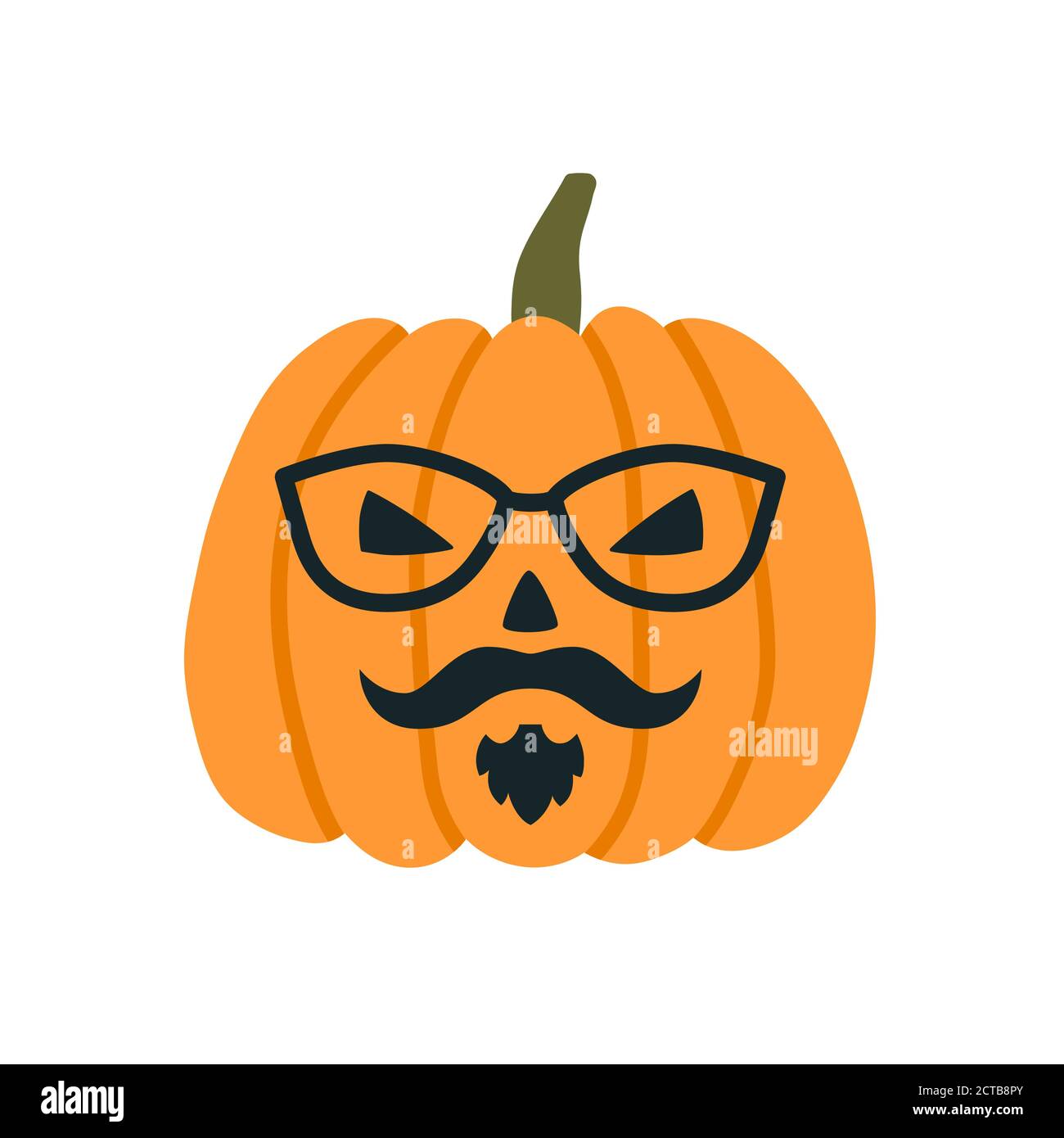 Halloween Pumpkins in the image of a hipster with glasses, mustache and ...