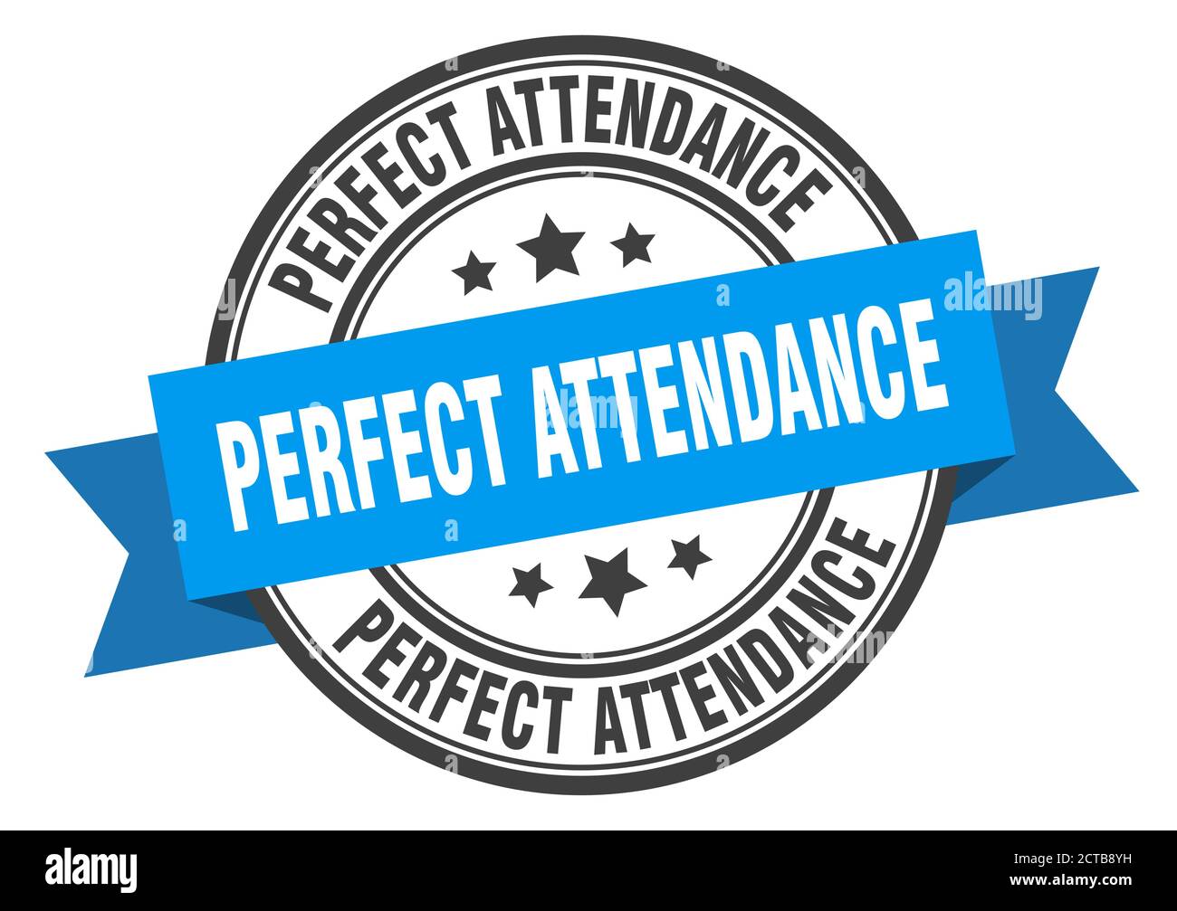 perfect attendance label sign. round stamp. ribbon. band Stock Vector ...