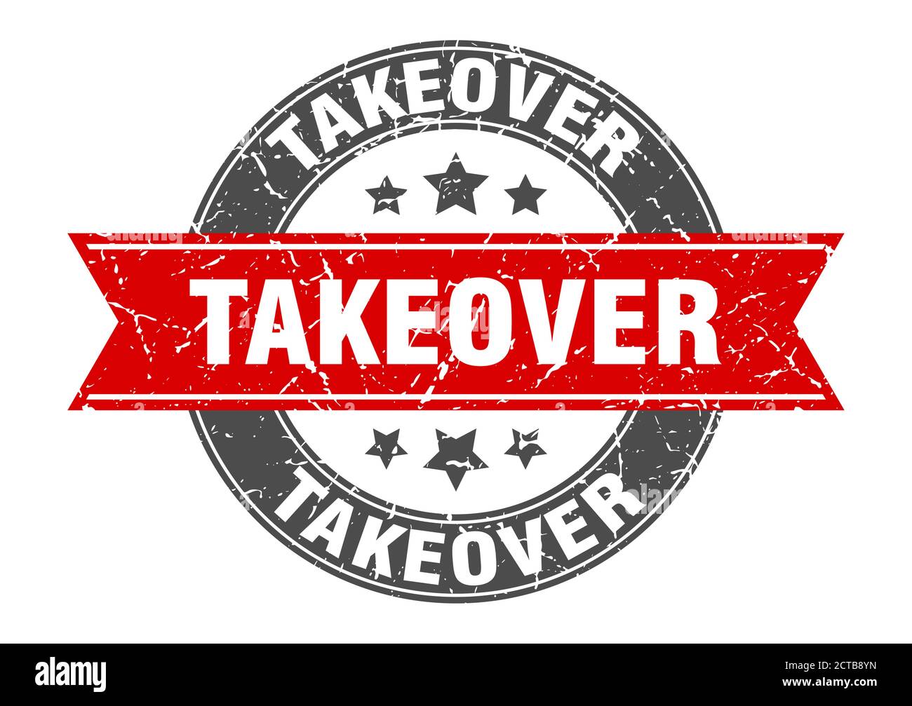 takeover round stamp with ribbon. sign. label Stock Vector Image & Art ...
