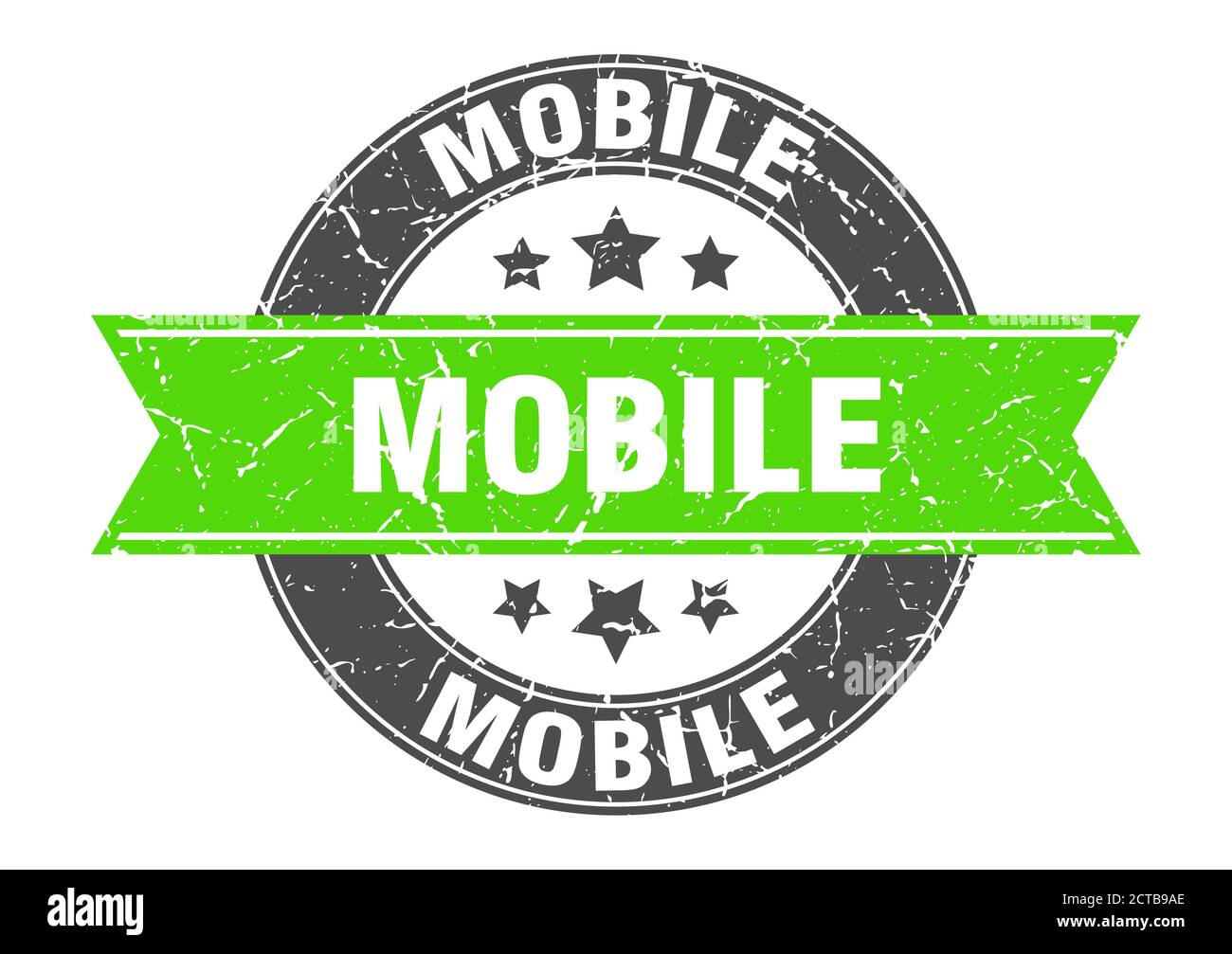 mobile round stamp with ribbon. sign. label Stock Vector Image & Art ...