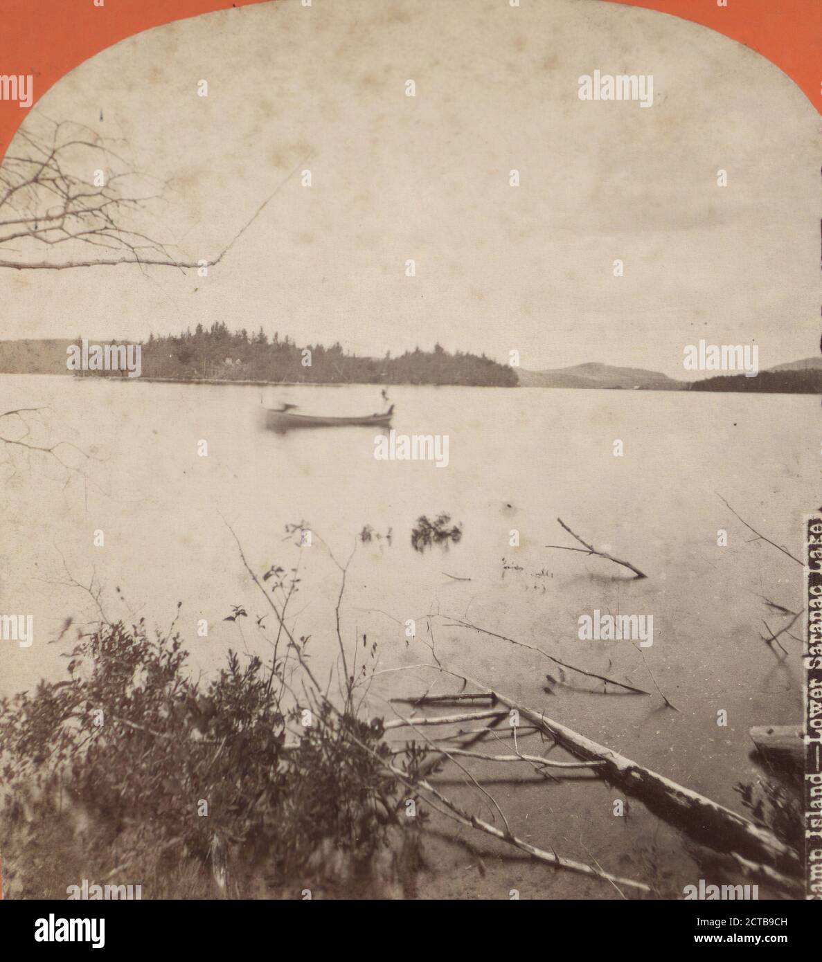 Camp Island, Lower Saranac Lake., 1870, New York (State), Saranac Lake ...
