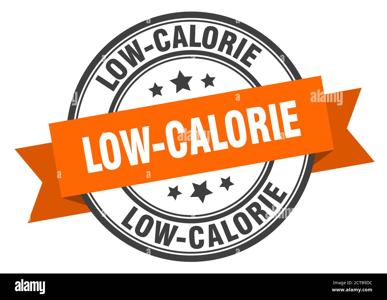 low-calorie label sign. round stamp. ribbon. band Stock Vector Image ...