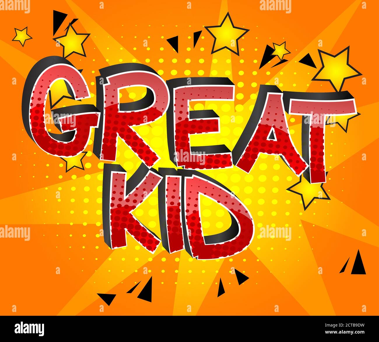Great Kid Comic book style cartoon words on abstract comics background ...