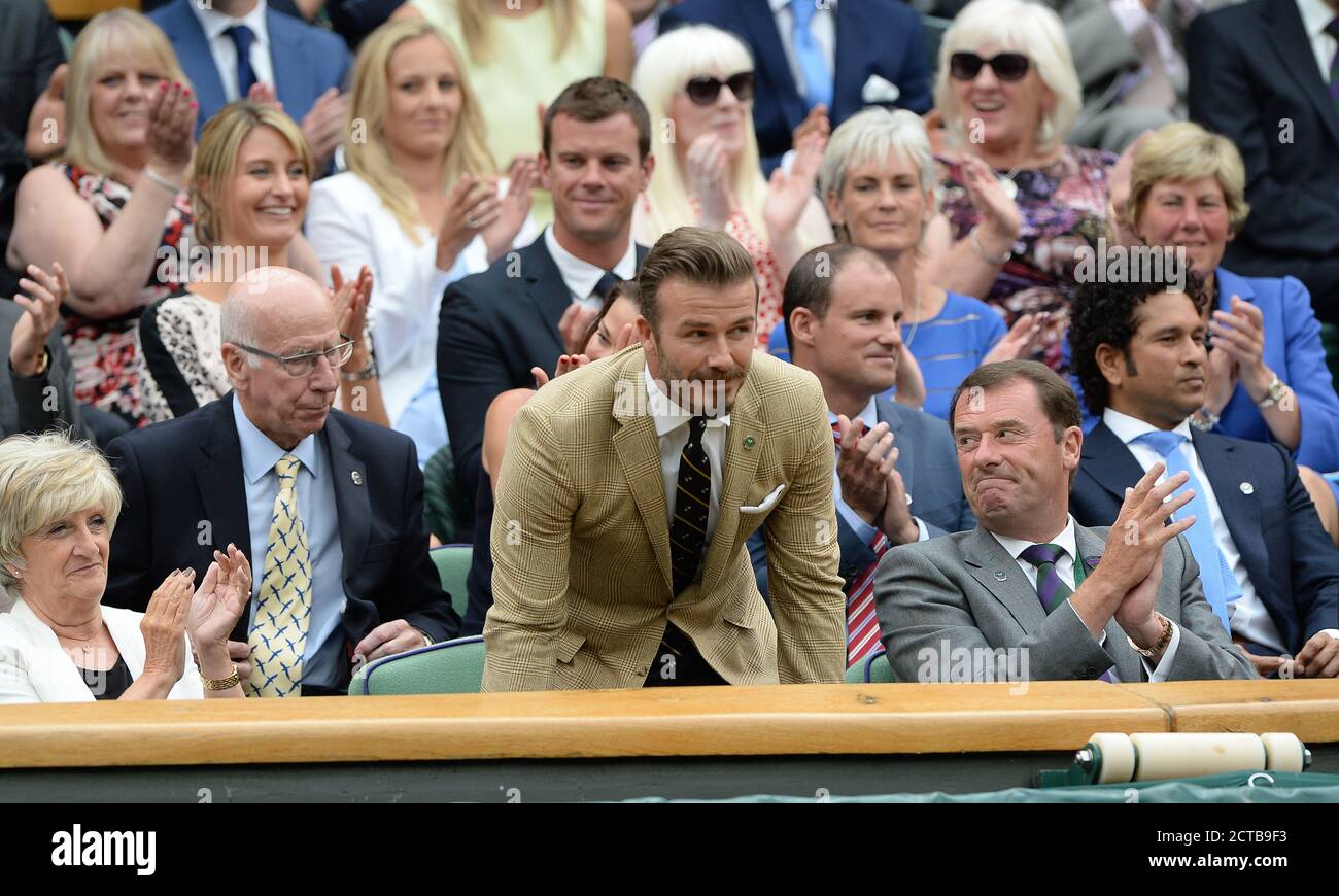 David Beckham and Bobby Charlton . WIMBLEDON TENNIS CHAMPIONSHIPS 2014 ...