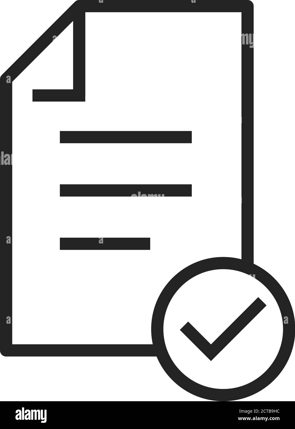 Icon of approved document. Checklist, file, document. Paperwork concept ...