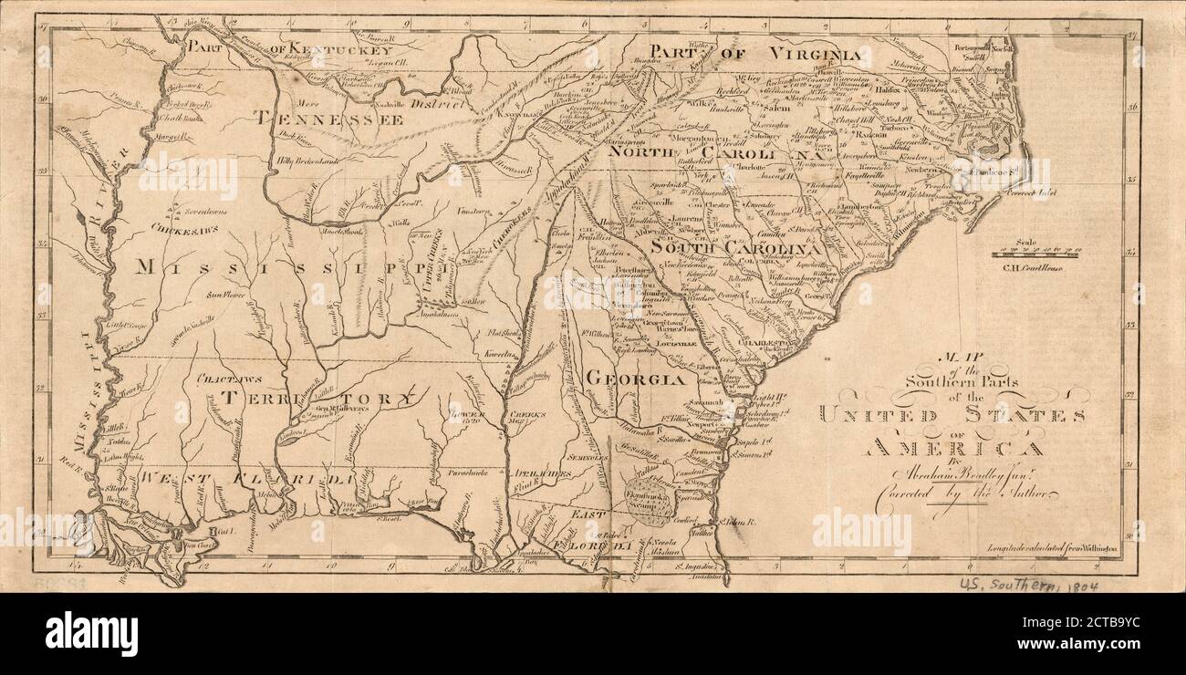Map of the southern parts of the United States of America, cartographic ...