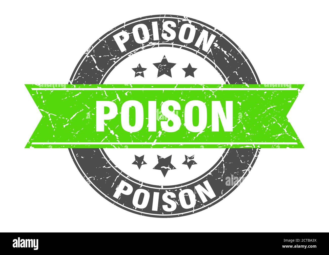 poison round stamp with ribbon. sign. label Stock Vector Image & Art ...