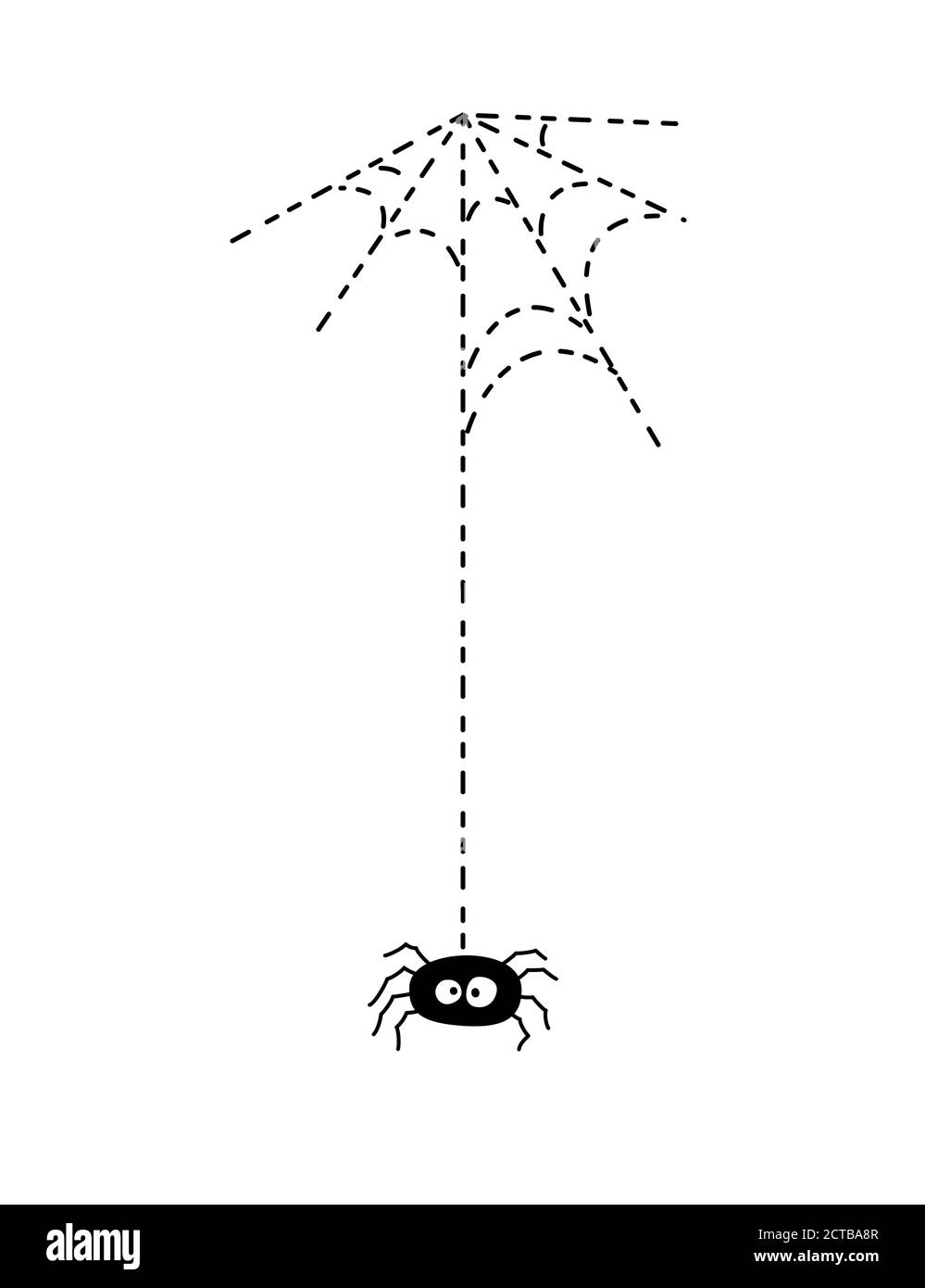 Hanging spider on web. Vector illustration Stock Vector Image & Art - Alamy