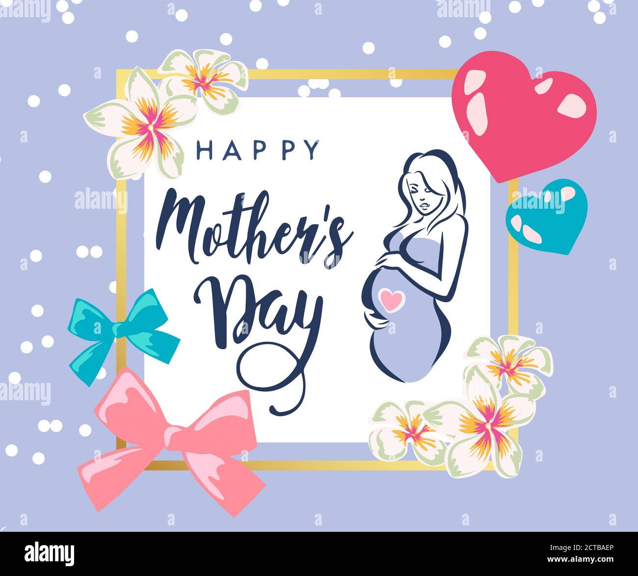 happy mothers day greeting card template, stylized symbol of mom and ...