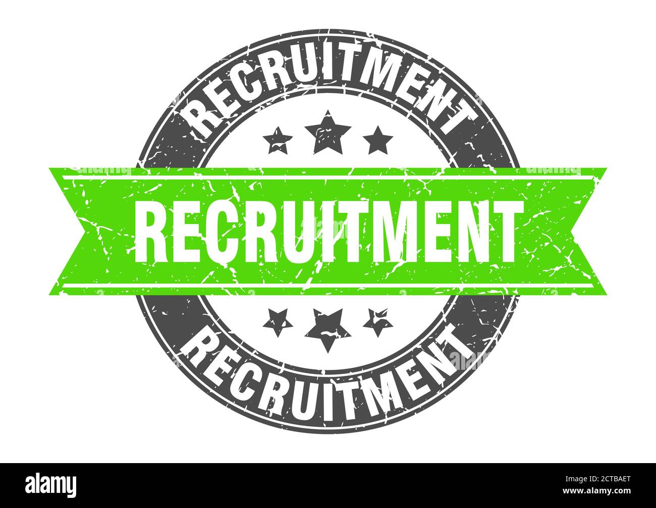 recruitment round stamp with ribbon. sign. label Stock Vector Image ...