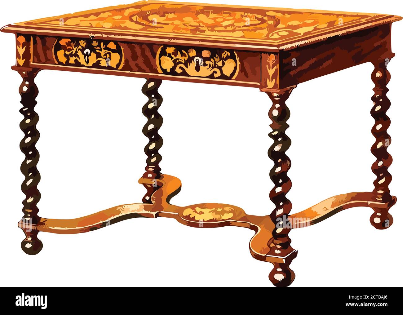 Vector illustration of antique table Stock Vector Image & Art - Alamy