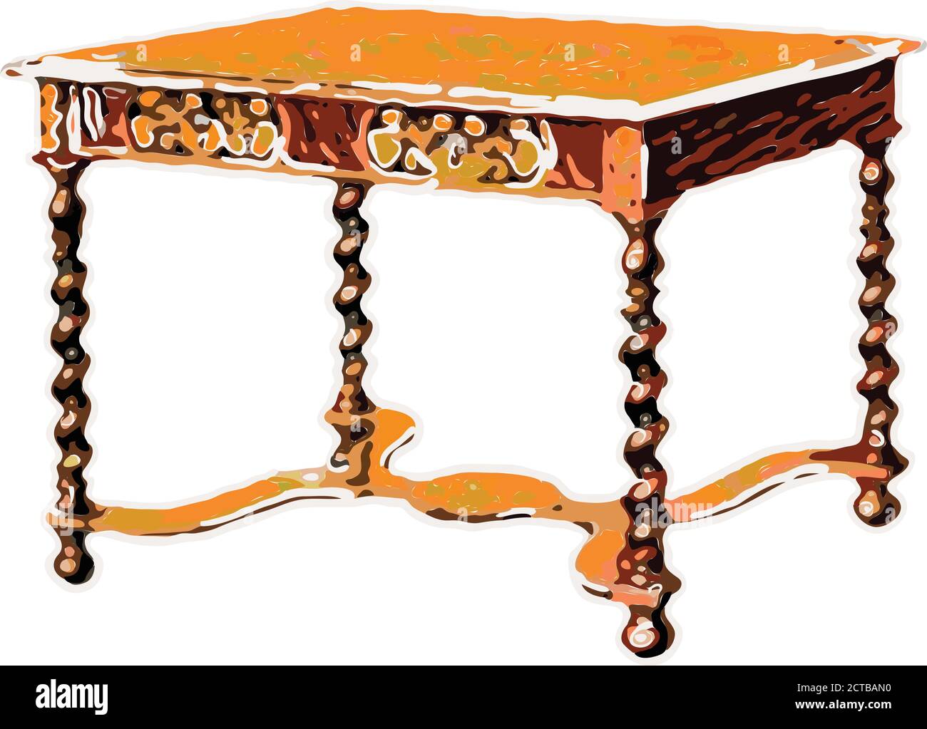 Vector illustration of antique table Stock Vector Image & Art - Alamy
