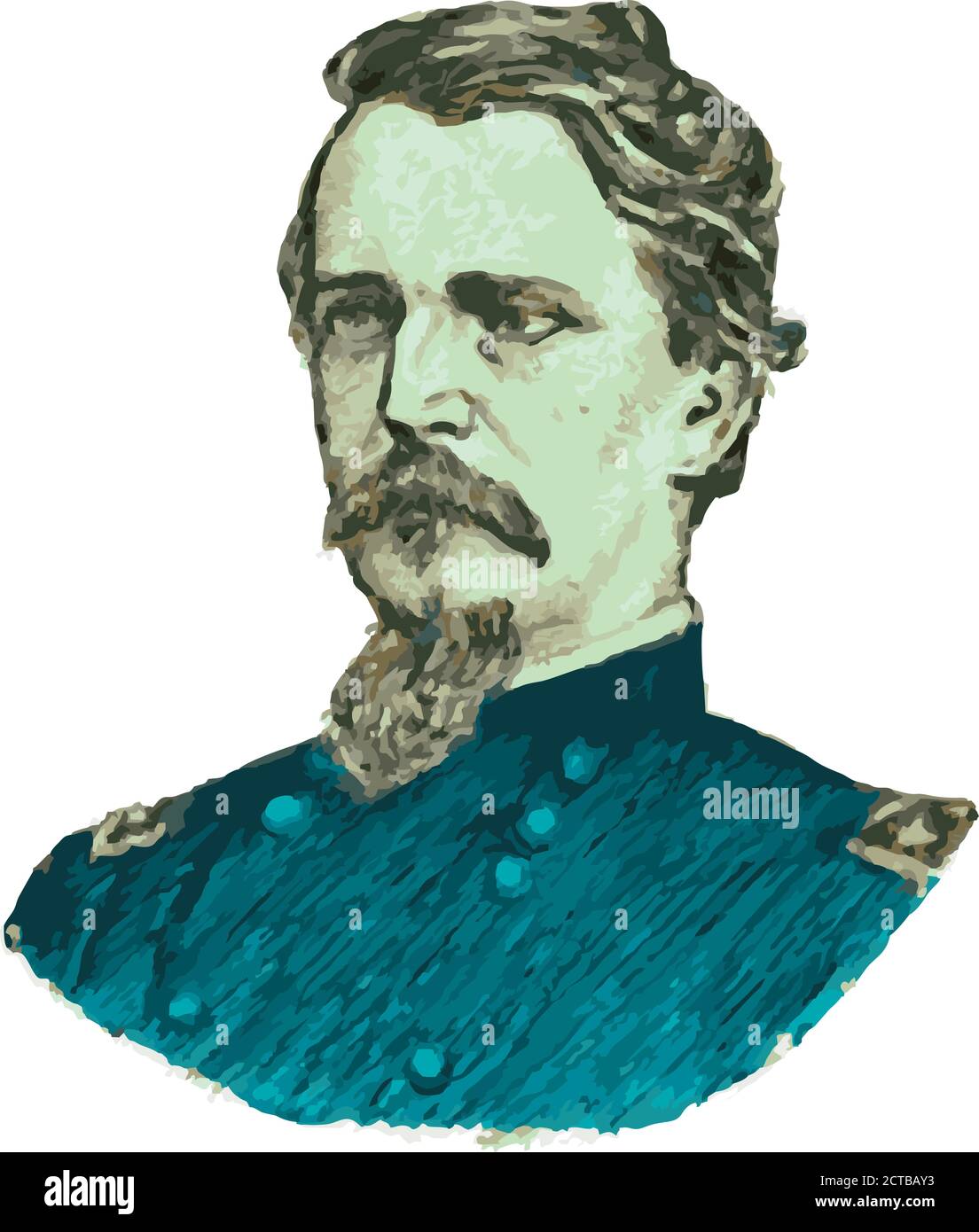 Vector portrait of general Hancock. Winfield Scott Hancock (1824 – 1886 ...
