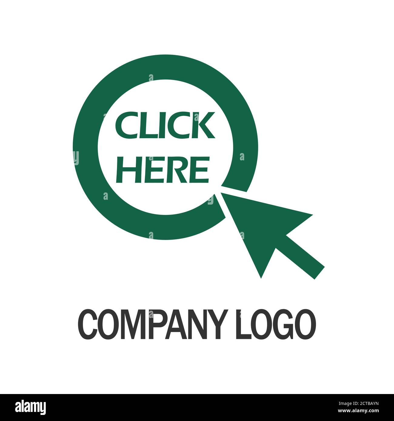 click here with arrow company logo design template, Business ...
