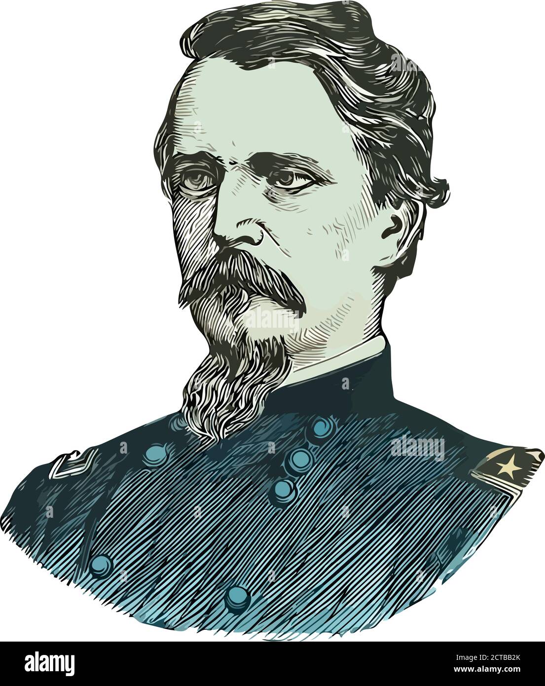 Vector portrait of general Hancock. Winfield Scott Hancock (1824 – 1886 ...