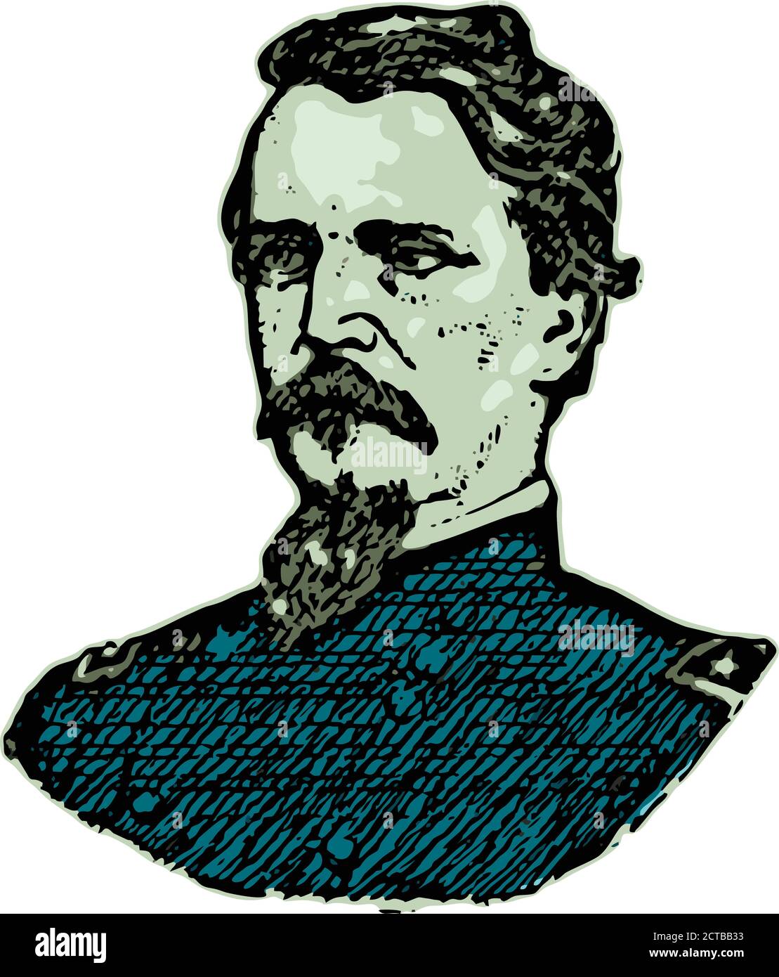 Vector portrait of general Hancock. Winfield Scott Hancock (1824 – 1886 ...