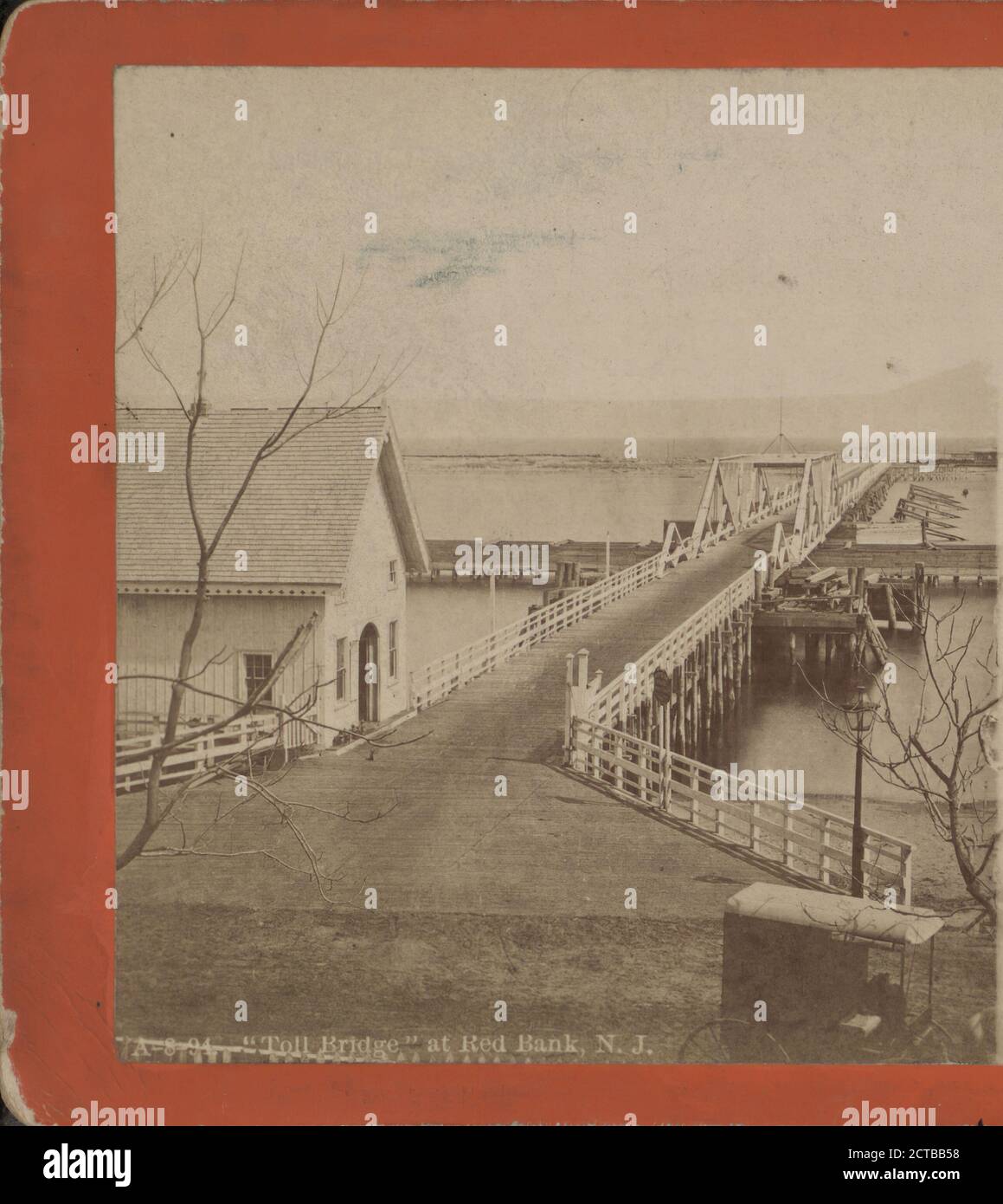 Toll Bridge at Red Bank, N.J., American Stereoscopic Company, Carriages ...