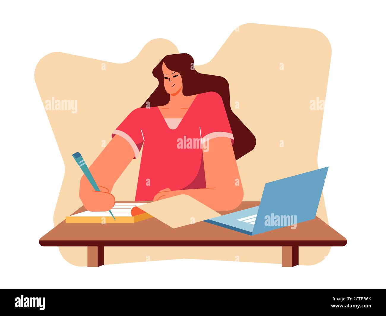 Cartoon Student Writing