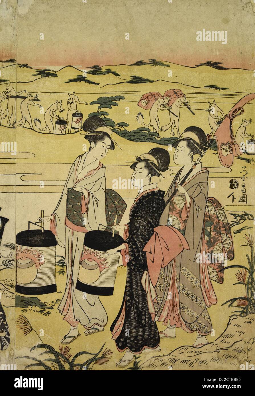 The Foxes Wedding Reception (Kitsune no Yomeiri), still image, Prints, 1800 Stock Photo - Alamy