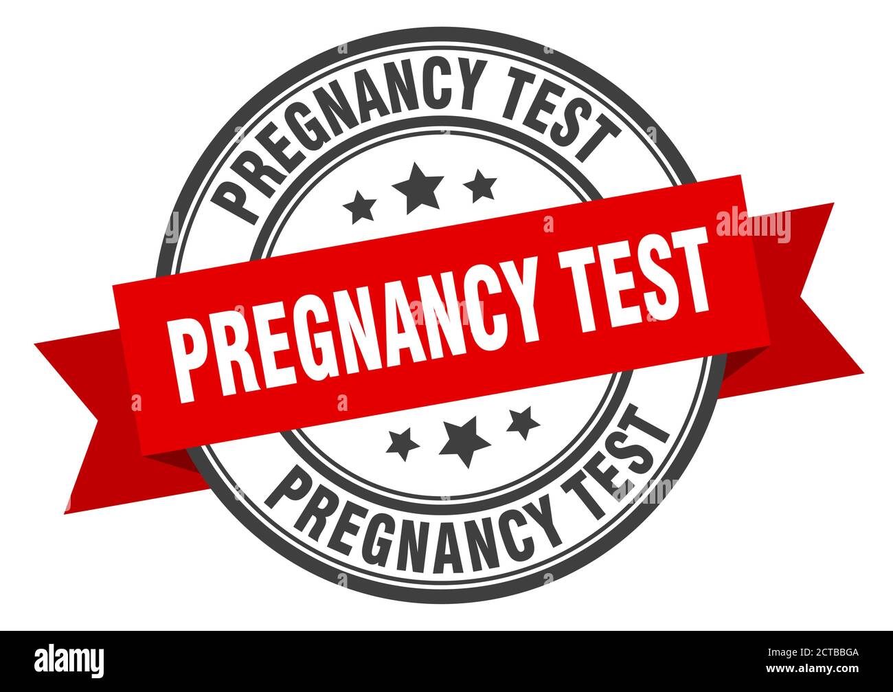 pregnancy test label sign. round stamp. ribbon. band Stock Vector Image ...