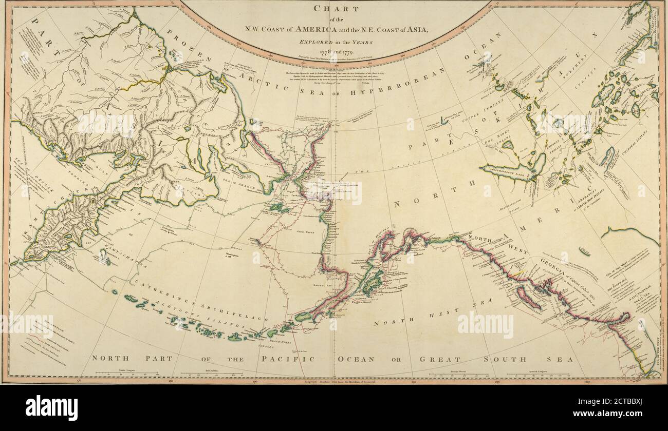 Chart of the N.W. coast of America and the N.E. coast of Asia, explored ...