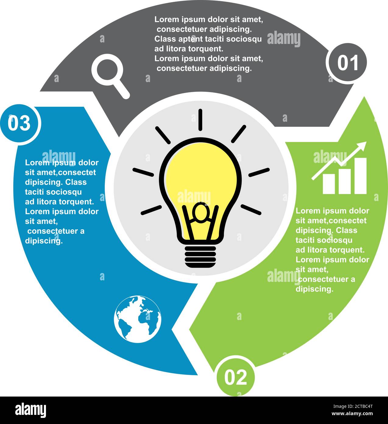 Infographic 3 part circle hi-res stock photography and images - Alamy