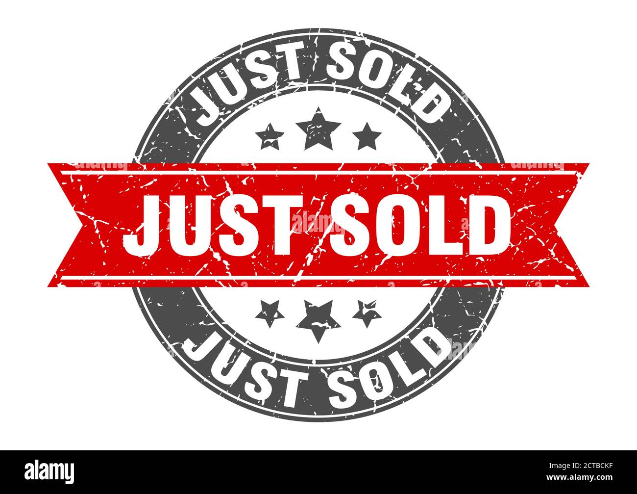 just sold round stamp with ribbon. sign. label Stock Vector Image & Art ...