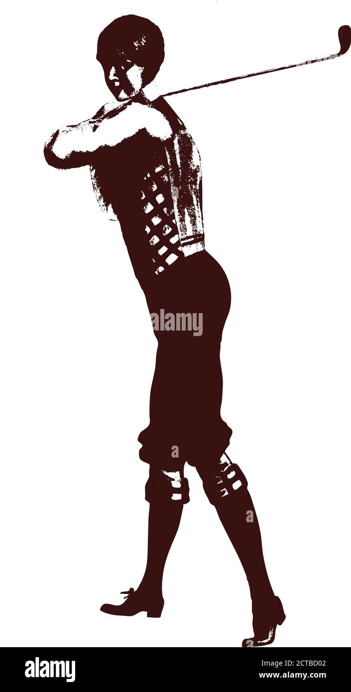 Vector illustration of retro golf player. 1900s Stock Vector Image ...