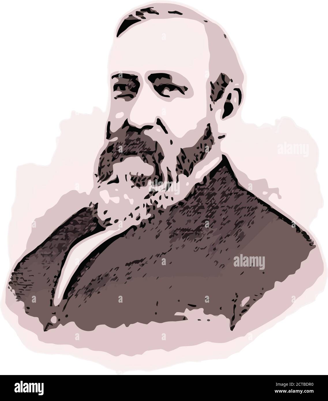 Vector portrait of president Benjamin Harrison. Benjamin Harrison (1833 ...