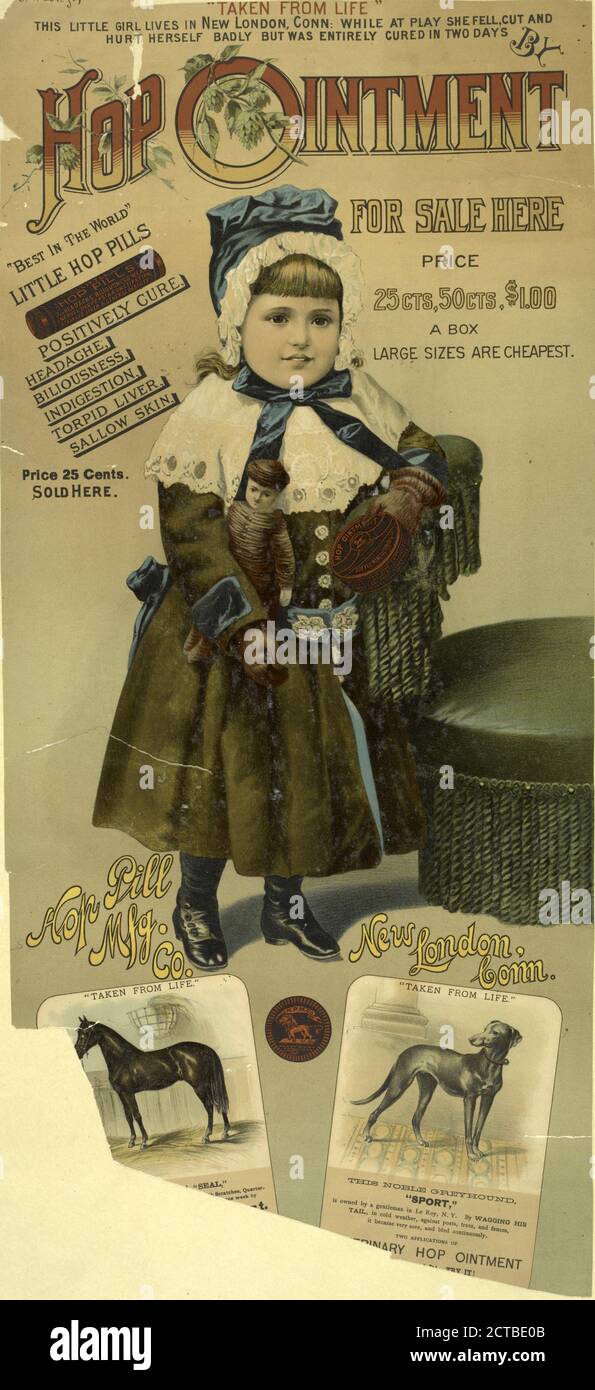 Hop ointment., text, Posters, 1895 - 1917 Stock Photo - Alamy
