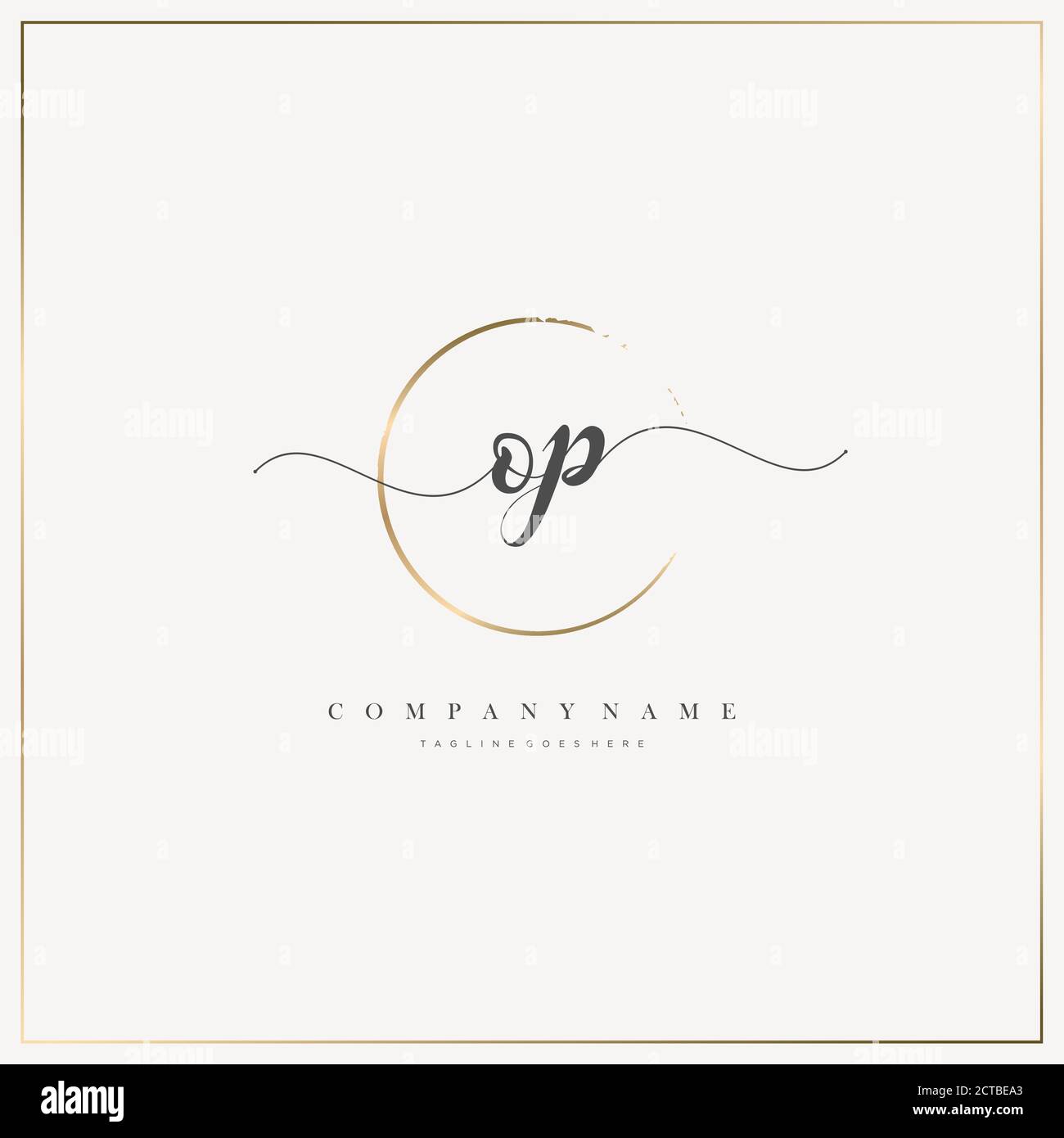 OP Initial Letter handwriting logo hand drawn template vector, logo for ...