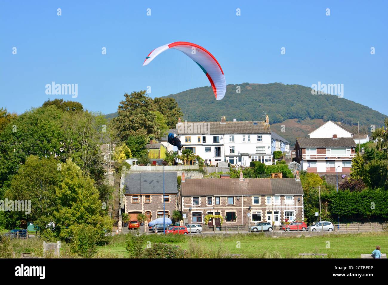 The Usk River in Abergavenny, ancient bridge spanning the river which ...