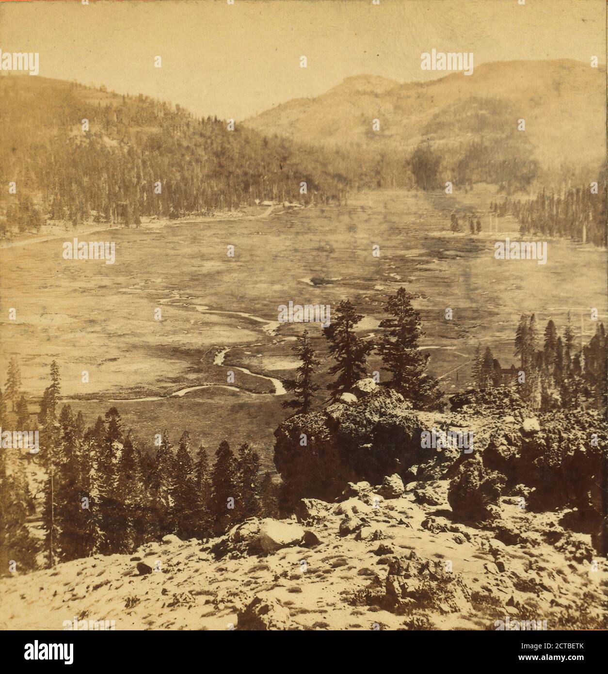 Summit Valley, the head-waters of the Yuba River. Donner Peak and Pass ...