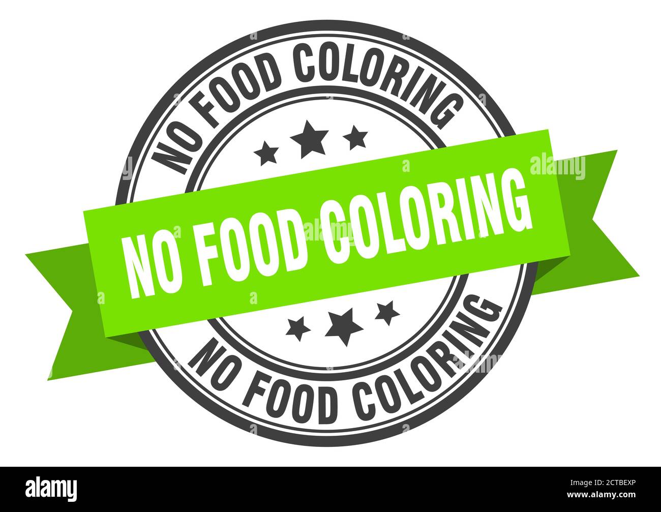no food coloring label sign. round stamp. ribbon. band Stock Vector ...
