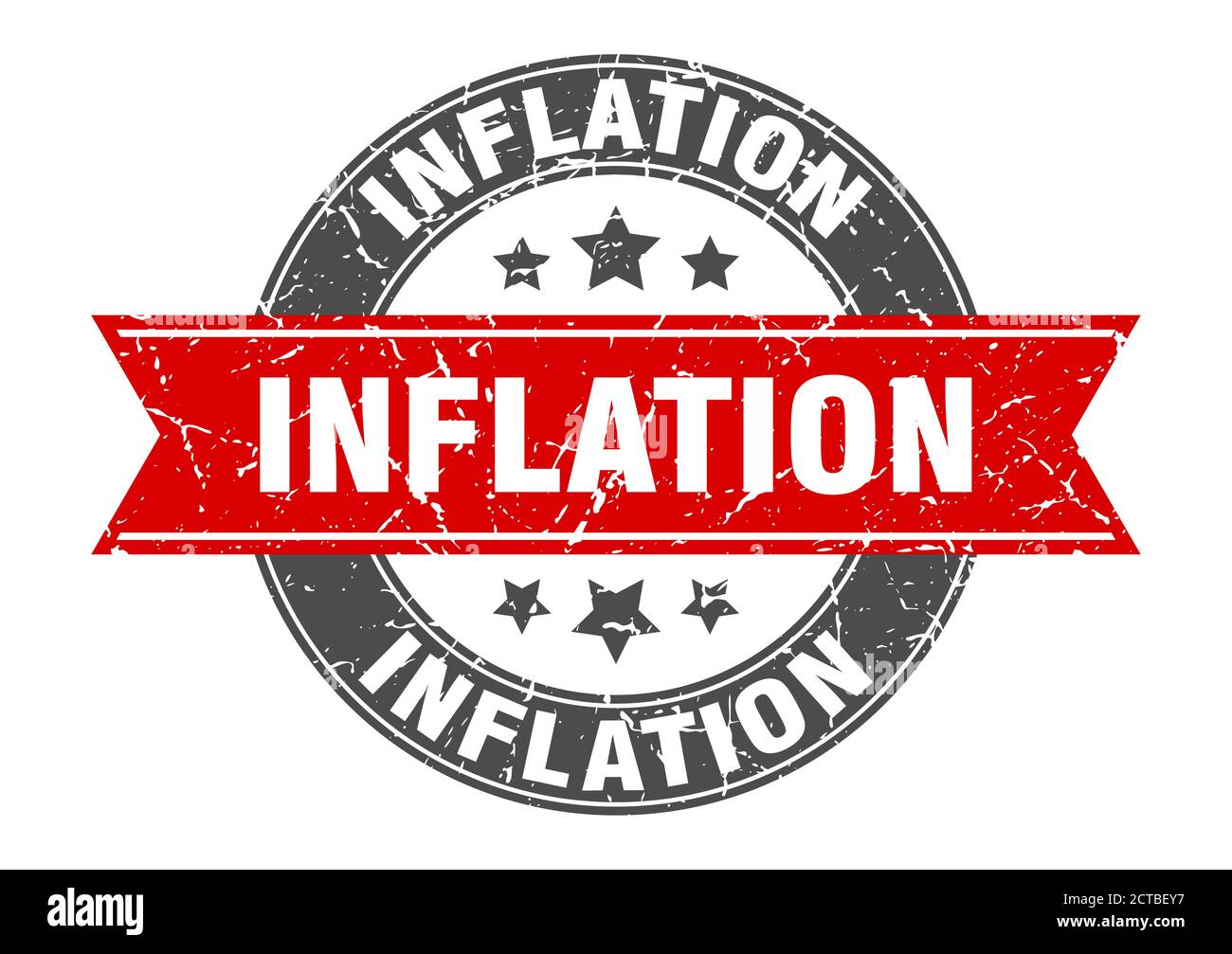 inflation round stamp with ribbon. sign. label Stock Vector Image & Art ...