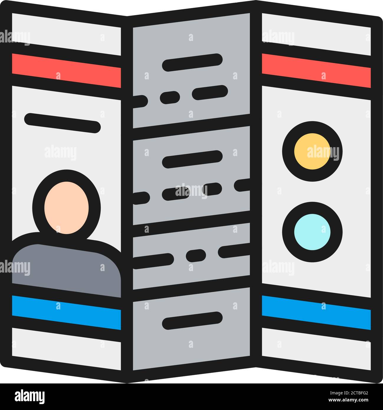 Booklet, brochure, print advertising flat color line icon Stock Vector ...