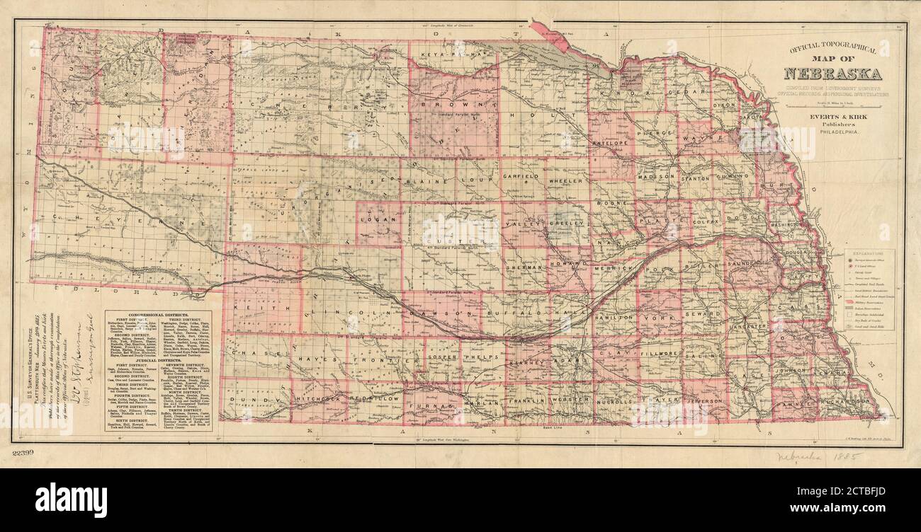 Official topographical map of Nebraska , cartographic, Maps, 1885 ...