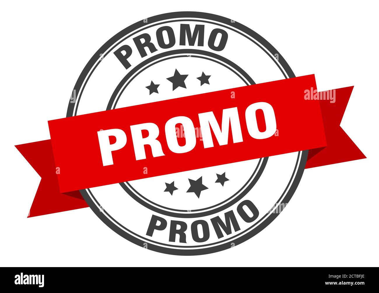 promo label sign. round stamp. ribbon. band Stock Vector Image & Art ...