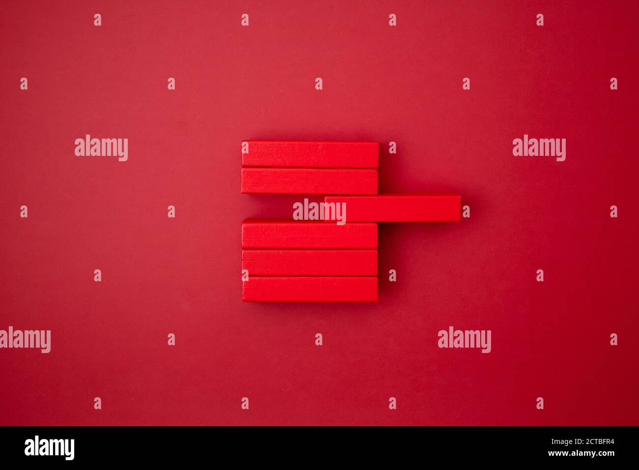 fill a gap in the red block Stock Photo - Alamy