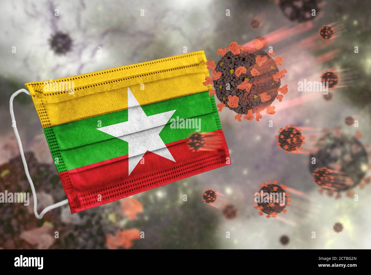 Face mask with flag of Myanmar, defending coronavirus Stock Photo - Alamy