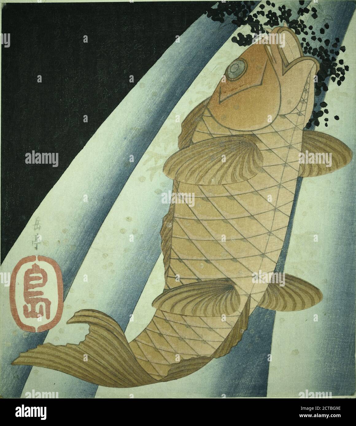 Red Carp Swimming up a Waterfall, a Symbolic Representation of ...