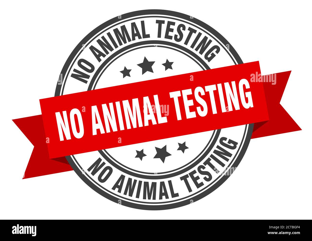 no animal testing label sign. round stamp. ribbon. band Stock Vector ...